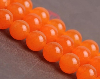Orange Jade Beads | Etsy