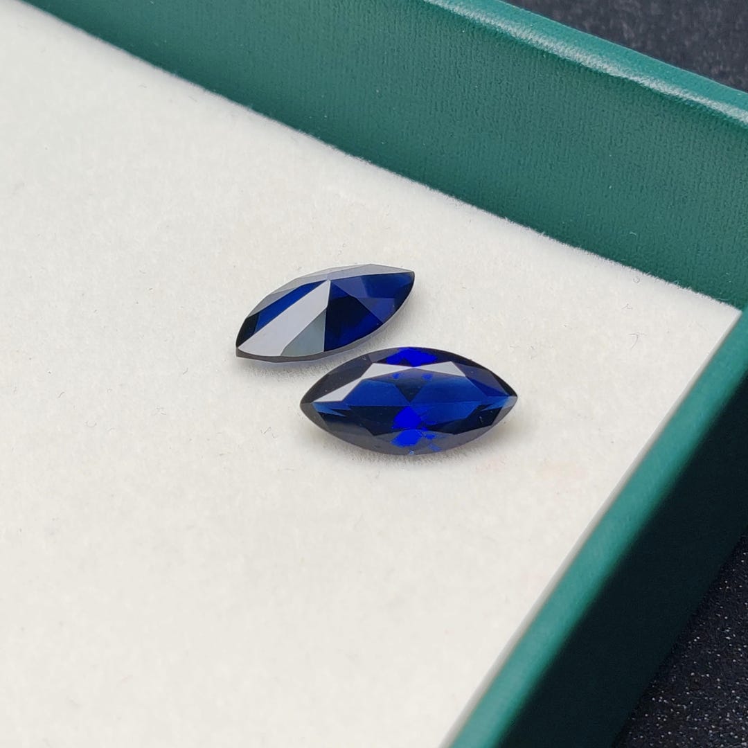 Marquise Cut Lab Grown Sapphire Mohs Scale 9 Intense Royal Blue ...