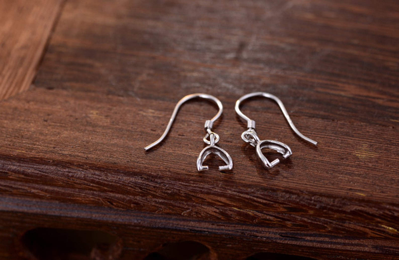 Sterling Silver Earring Settings for Any Shape Gemstones White | Etsy