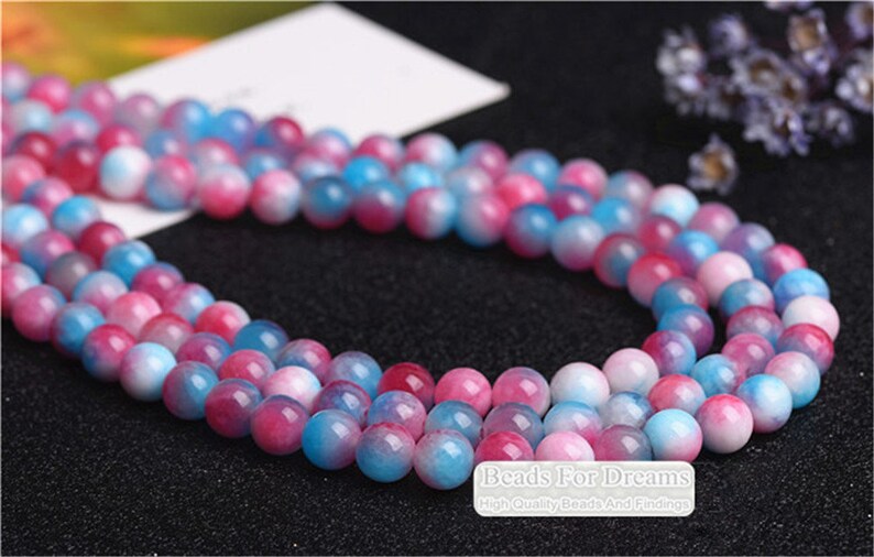 Natural Red Blue White Jade Beads Multi-tones Jade Beads - Etsy