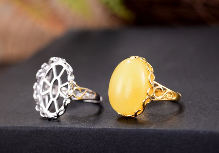 Long-Lasting 24K Gold Plated Sterling Silver Ring Blank | Etsy