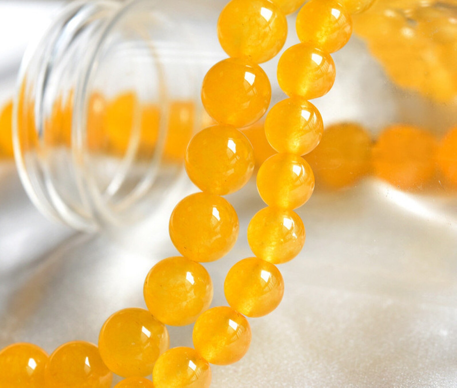 Natural Yellow Chalcedony Beads Smooth Polished Round - Etsy