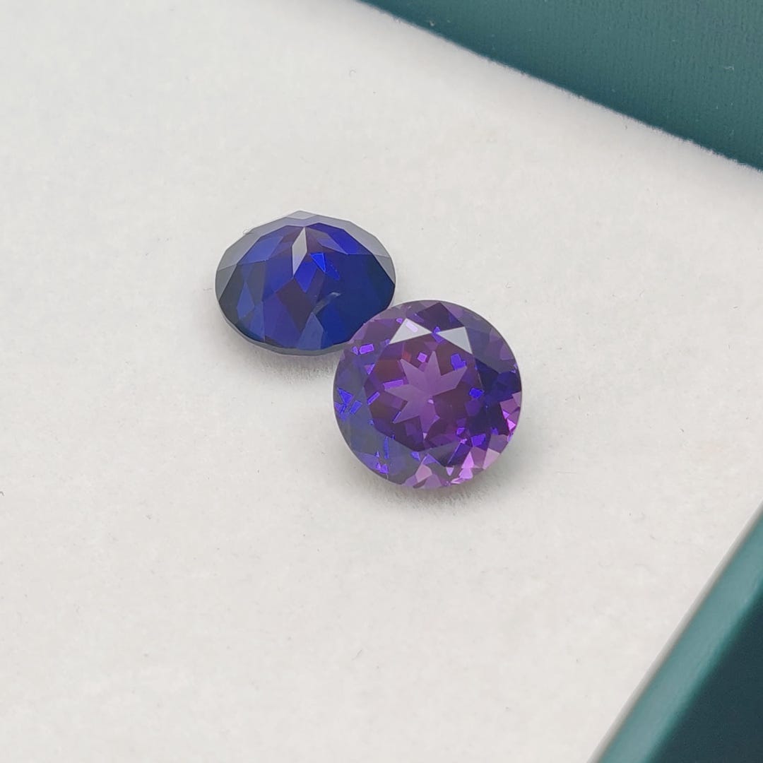 Round Brilliant Cut Lab Grown Purple Sapphire Mohs Scale 9 SA67L - Etsy