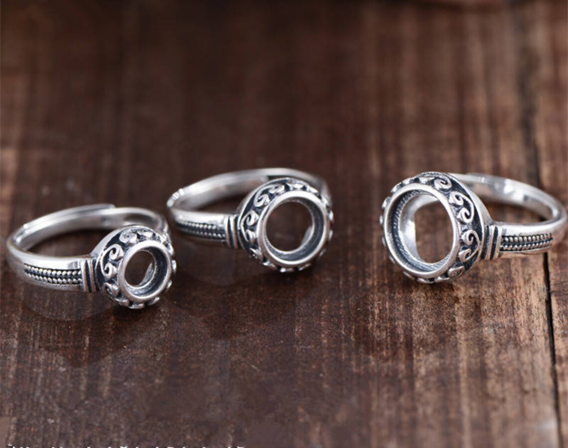 Ring Blank 6.1x6.1mm/8x8mm/10x10mm Round Blank Adjustable | Etsy