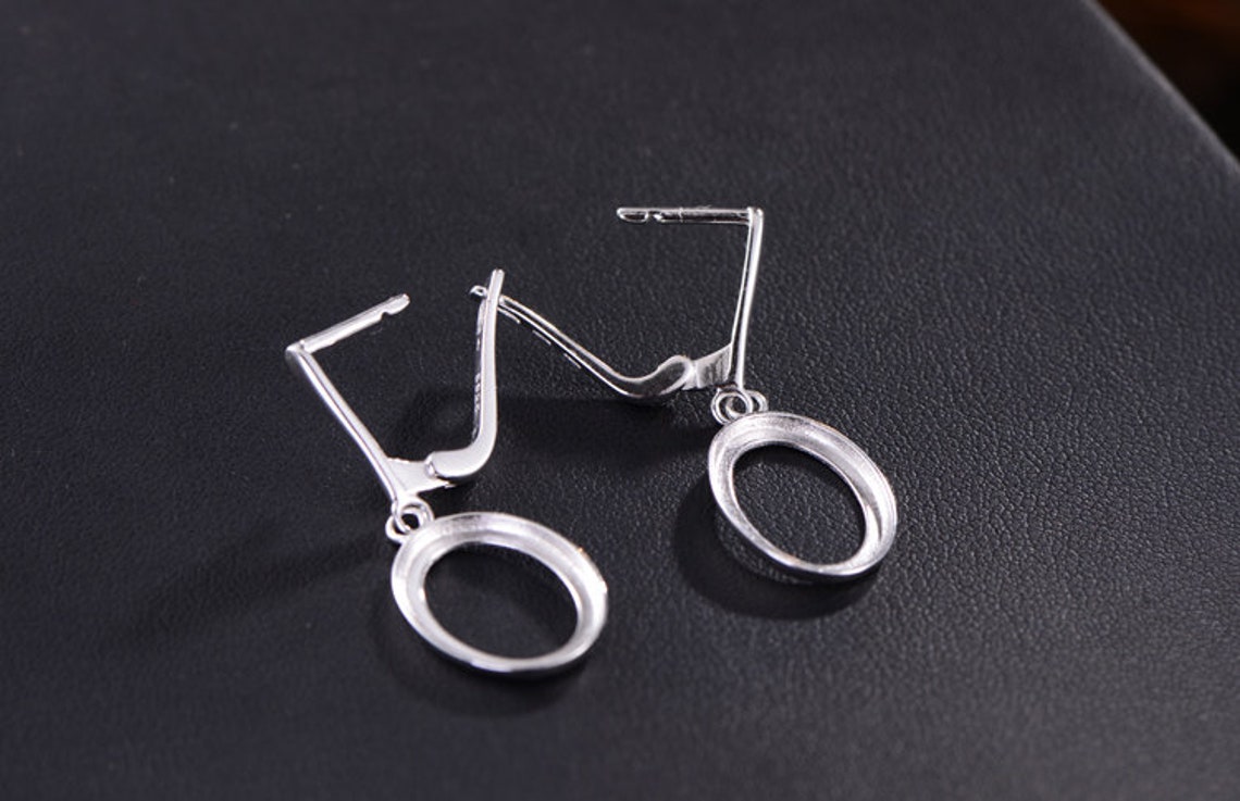 Earring Settings 12x16.2mm Oval Blank 925 Silver Earring - Etsy