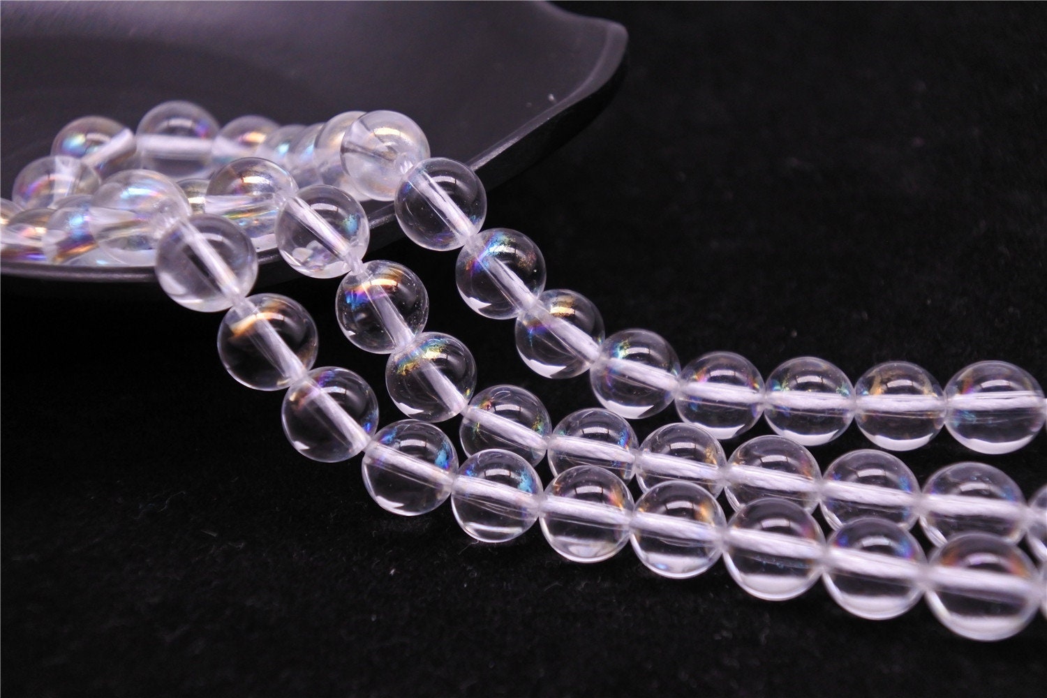 Grade A Natural Clear Quartz Beads Color Plated Smooth Round | Etsy