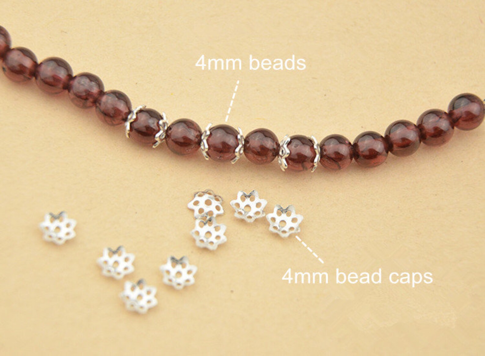 30pcs Sterling Silver Bead Caps Openwork 925 Silver Bead Caps - Etsy