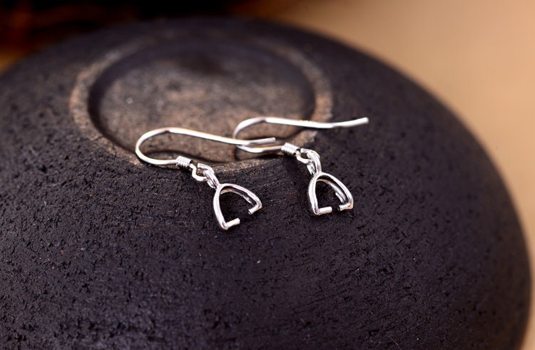 Sterling Silver Earring Settings for Any Shape Gemstones White | Etsy