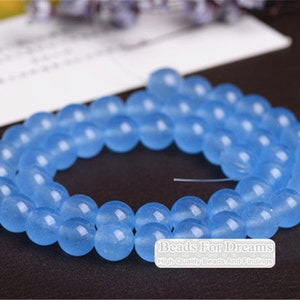 Natural Light Blue Jade Beads, Smooth Polished Round 4mm-14mm, 15.4 ...