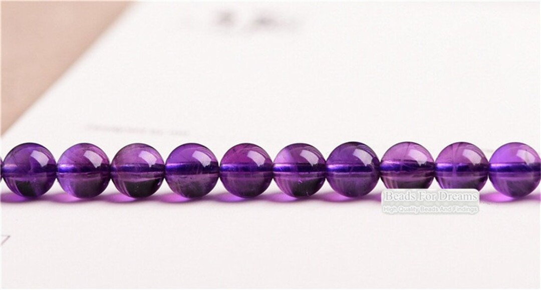 4mm-10mm Natural Amethyst Beads, Grade AA, Smooth Round, 15.4 Inch ...
