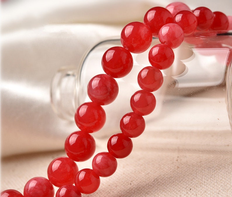 Natural Multi-tones Red Jade Beads Smooth Polished Round - Etsy