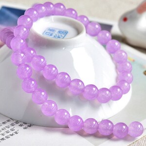 Natural Light Purple Jade Beads, Smooth Polished Round 4mm-12mm, 15.4 ...