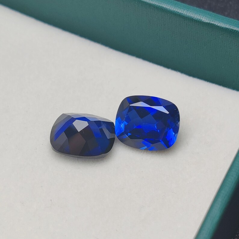 Elongated Cushion Cut Lab Grown Sapphire Mohs Scale 9 Intense Royal ...