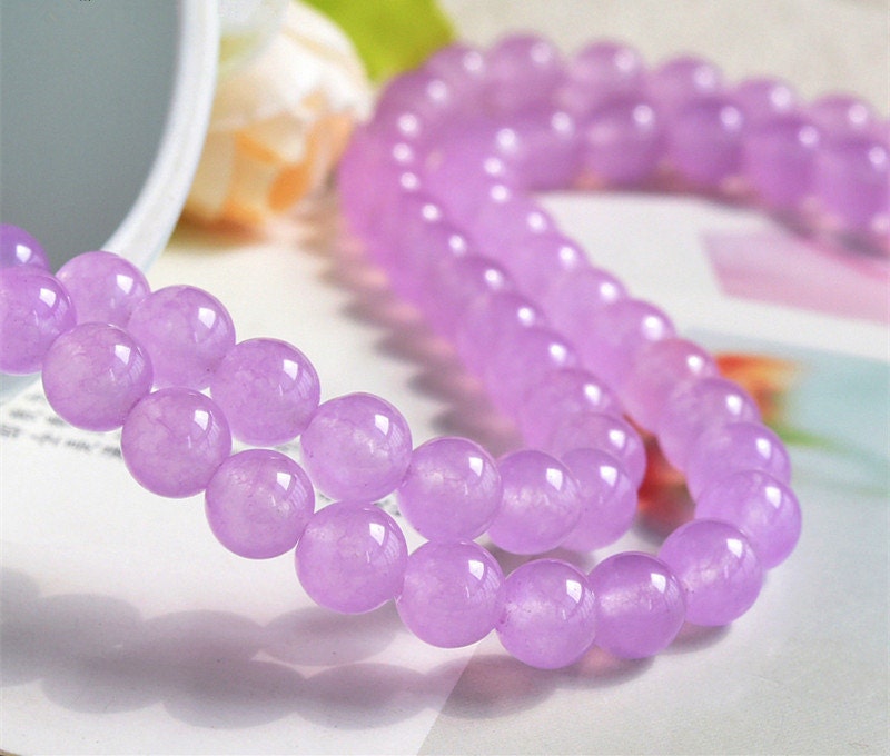 Natural Light Purple Jade Beads, Smooth Polished Round 4mm-12mm, 15.4 ...