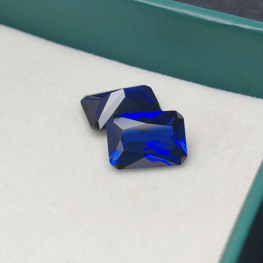 Elongated Radiant Cut Lab Grown Sapphire Mohs Scale 9 Intense Royal ...