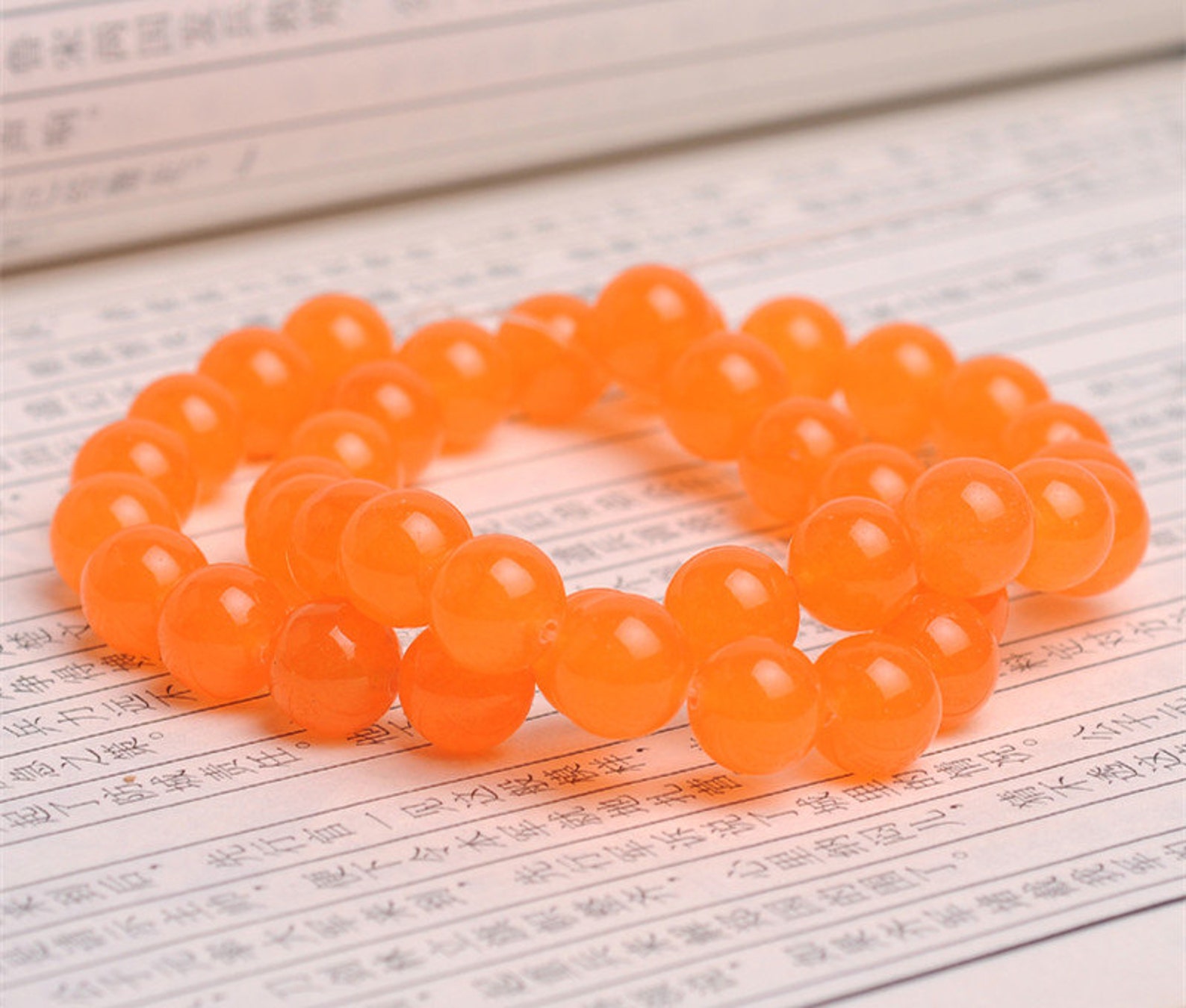 Natural Orange Jade Beads Smooth Polished Round 4mm-14mm | Etsy