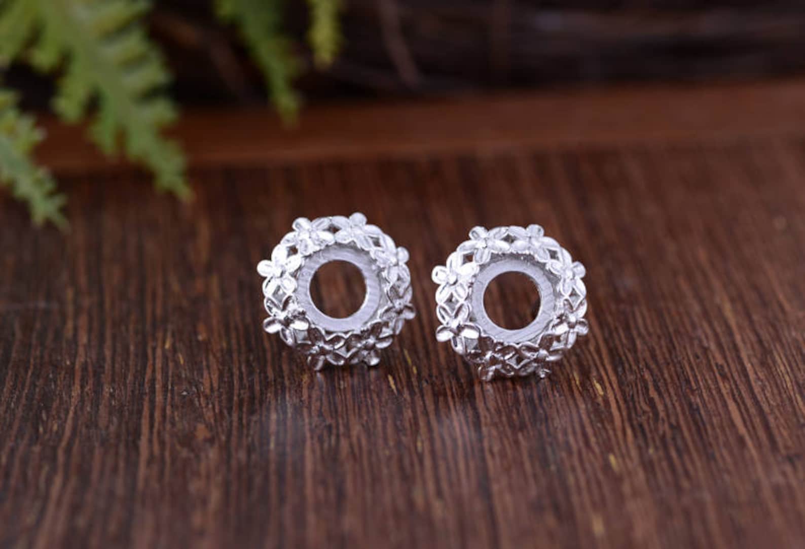 Earring Settings 8x8mm Round Blank 925 Sterling Silver - Etsy