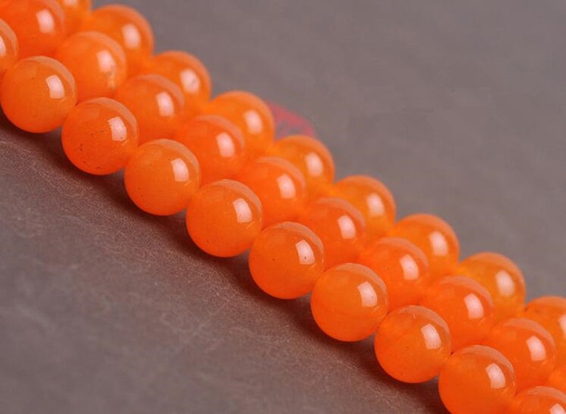 Natural Orange Jade Beads Smooth Polished Round 4mm-14mm - Etsy