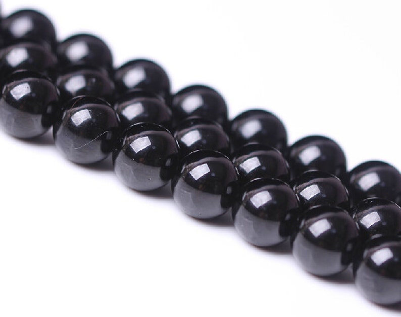 4mm-14mm Natural Black Tourmaline Beads Smooth Round 15.7 | Etsy