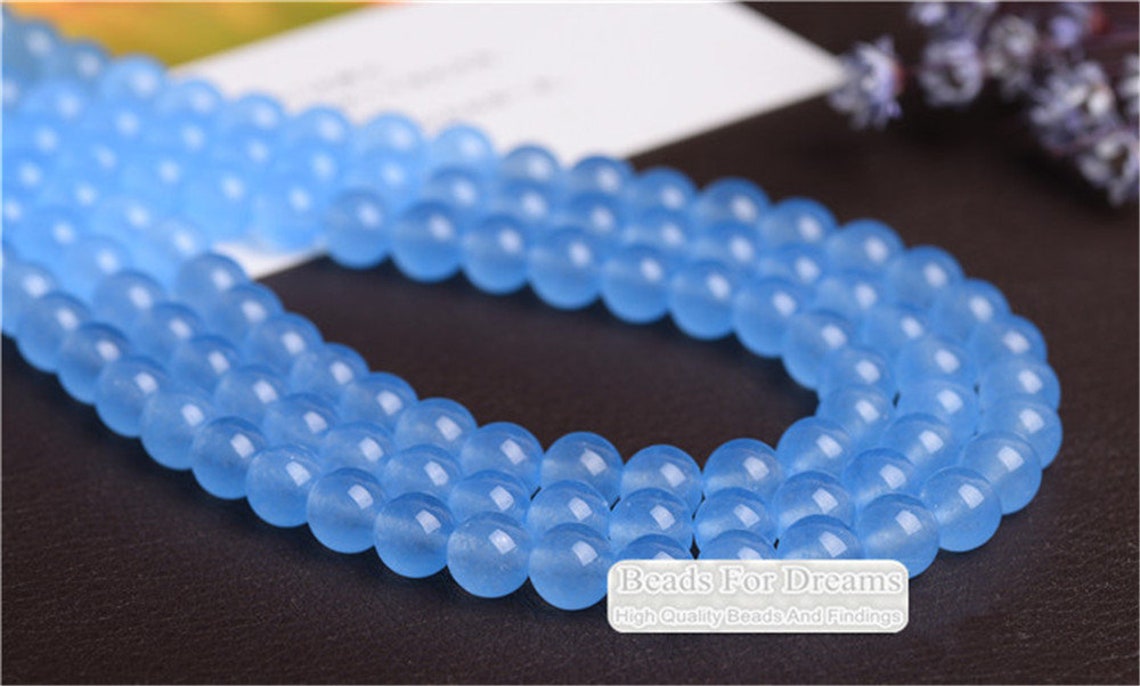 Natural Light Blue Jade Beads, Smooth Polished Round 4mm-14mm, 15.4 ...