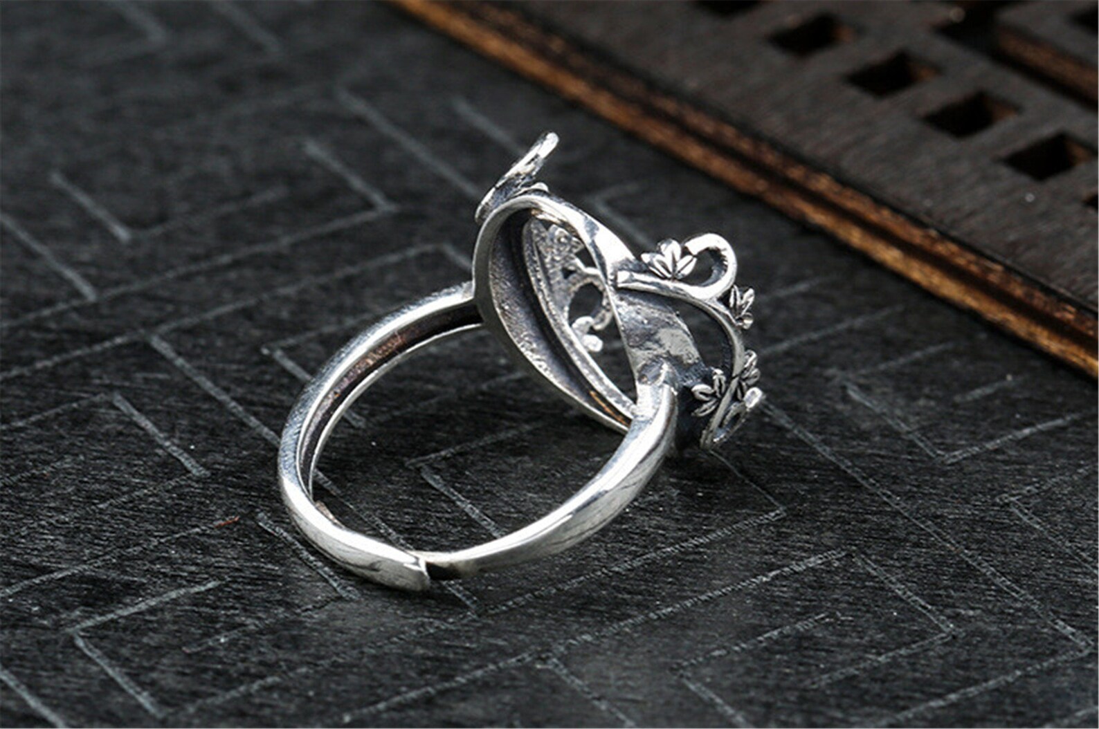 Adjustable Ring Blank 14x17mm Oval Blank 925 Sterling Silver - Etsy