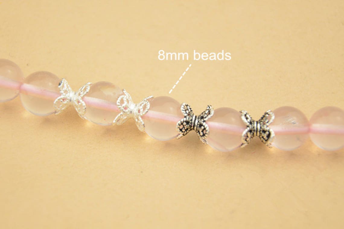 10pcs Sterling Silver Bead Caps 925 Silver Double Sided Bead | Etsy