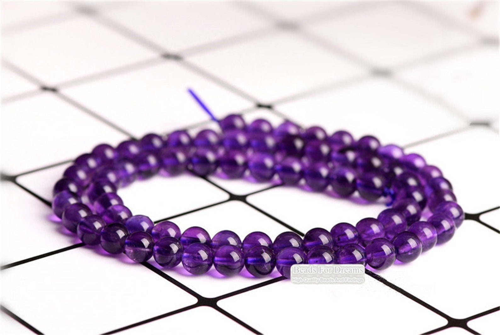 4mm-10mm Natural Amethyst Beads Grade AA Smooth Round 15.4 | Etsy