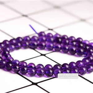 4mm-10mm Natural Amethyst Beads, Grade AA, Smooth Round, 15.4 Inch ...