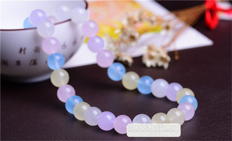 Natural Mixed Color Chalcedony Beads in Morgan Stone Color - Etsy