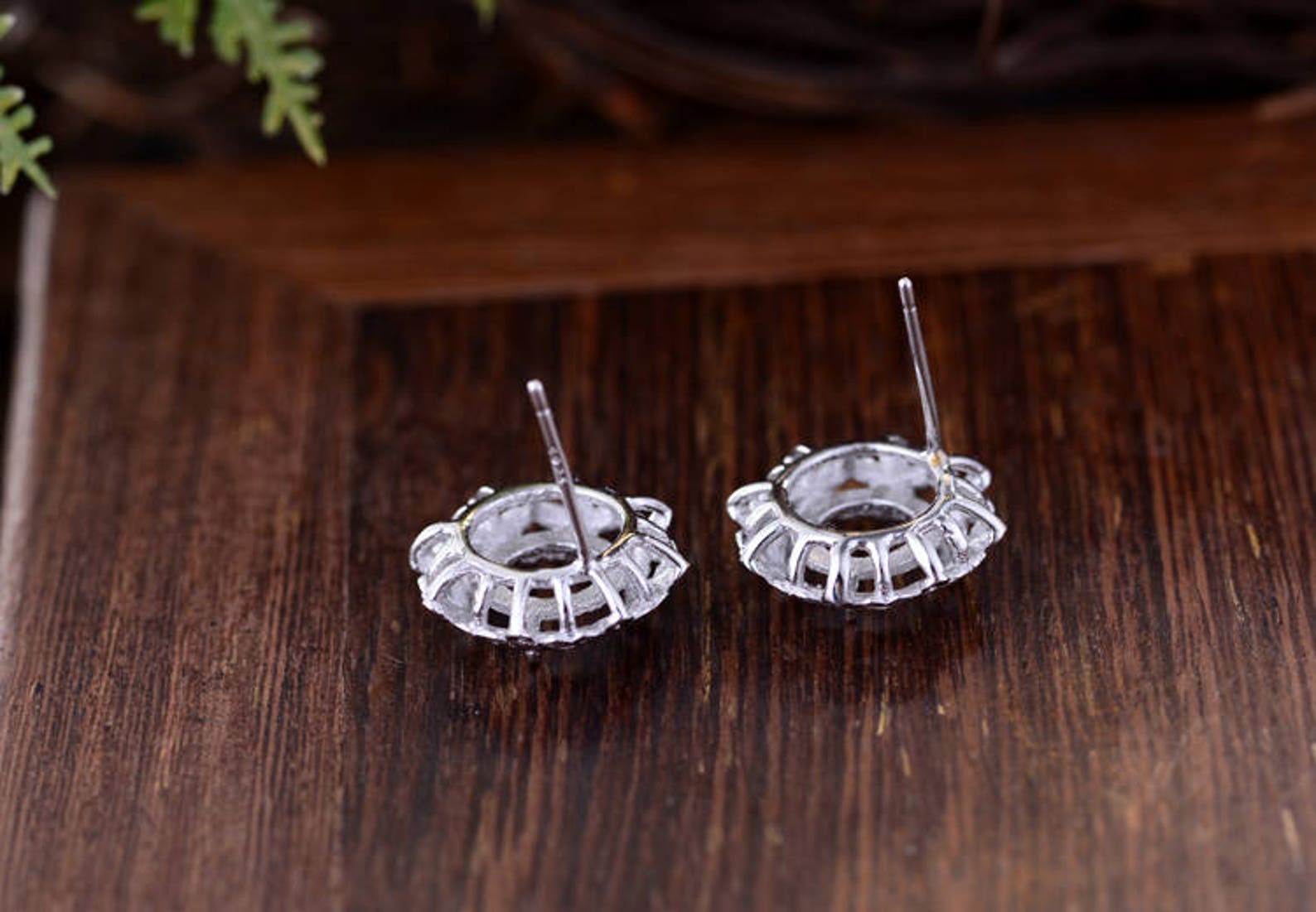 Earring Settings 8x8mm Round Blank 925 Sterling Silver - Etsy