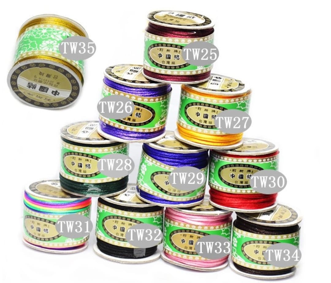 3 Rolls 1.5mm Thick Satin Cord / Silk Thread, Nylon Cord for Making ...
