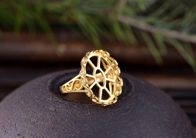 Long-Lasting 24K Gold Plated Sterling Silver Ring Blank | Etsy