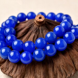 Natural Blue Jade Beads, Smooth Polished Round 4mm-12mm, 15.4 Inch Full ...