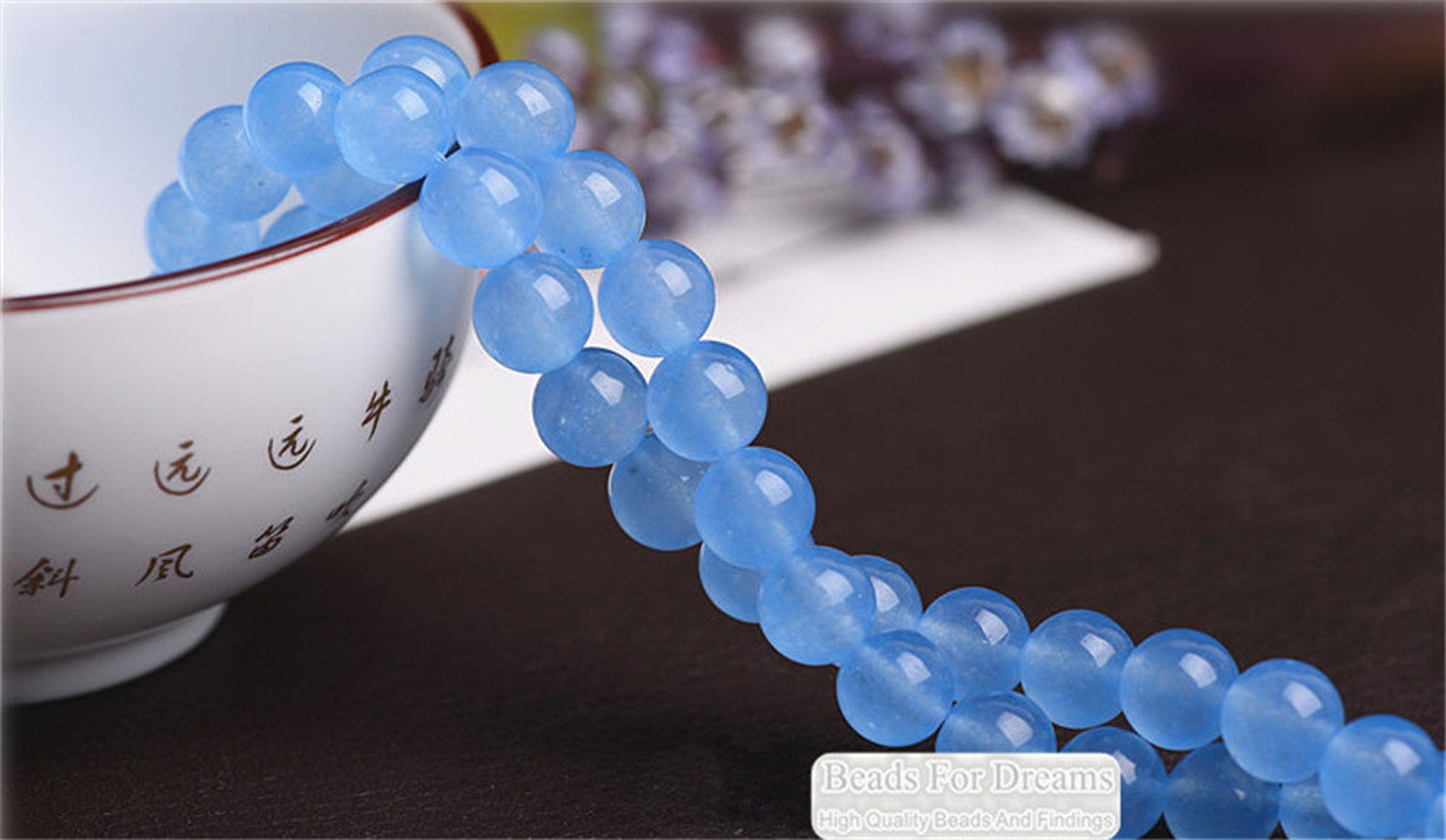 Natural Light Blue Jade Beads, Smooth Polished Round 4mm-14mm, 15.4 ...