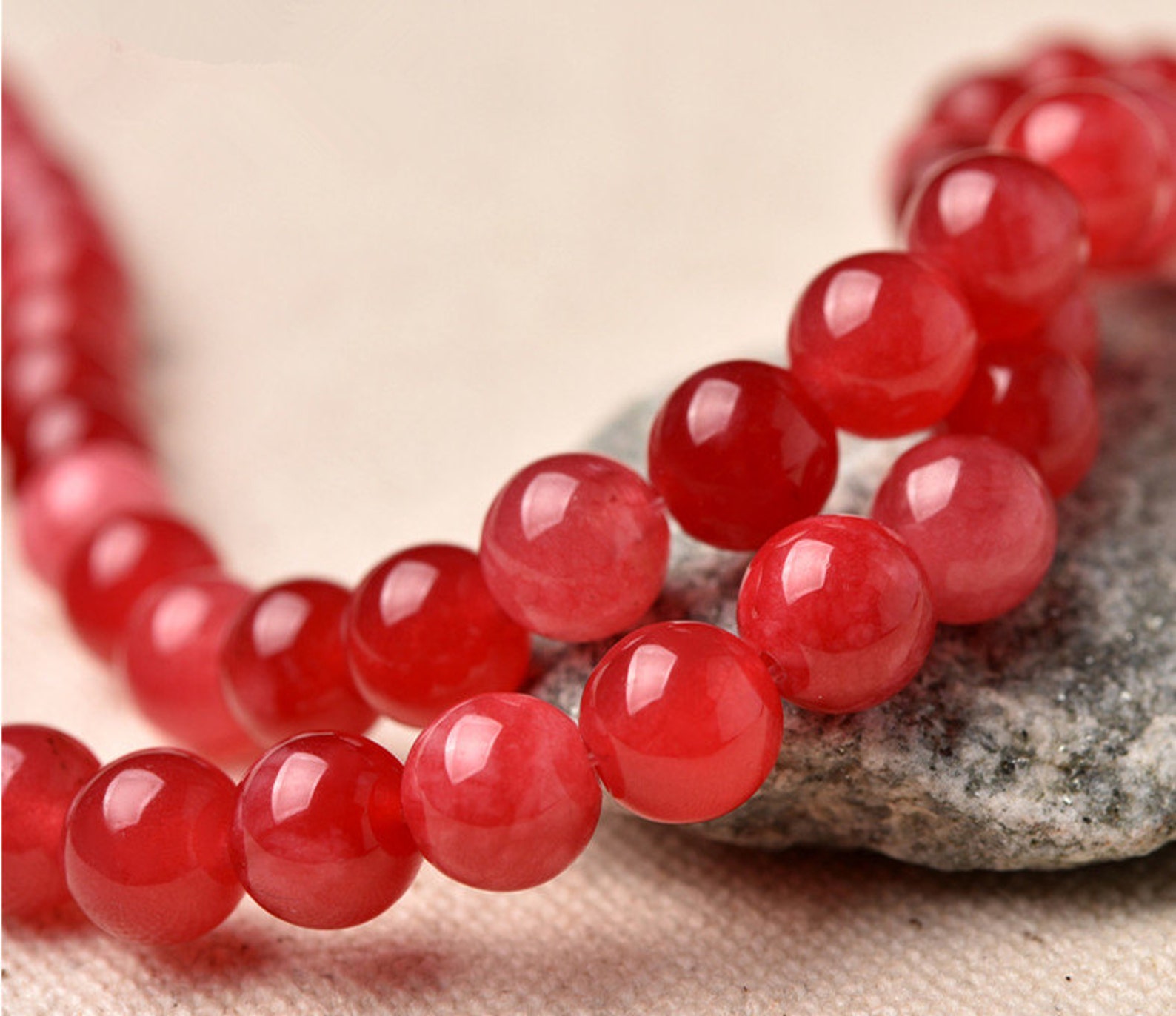 Natural Multi-tones Red Jade Beads Smooth Polished Round - Etsy