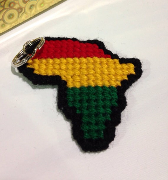 Handmade African Map Keychain | Etsy
