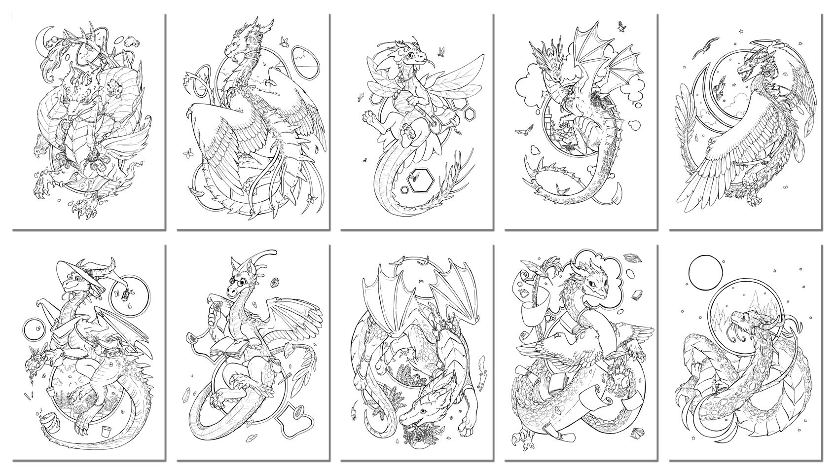 Dragons Assorted DIGITAL DOWNLOAD Colouring Book ALL 31 - Etsy