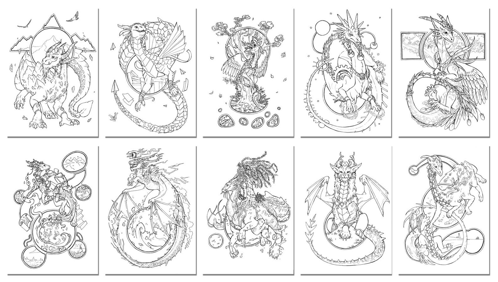 Dragons Assorted DIGITAL DOWNLOAD Colouring Book ALL 31 | Etsy