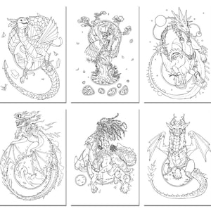 Dragons, Assorted - DIGITAL DOWNLOAD - Colouring Book - ALL 31 Dragons ...