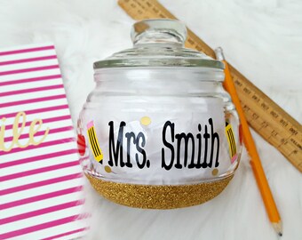 Teacher candy jar | Etsy