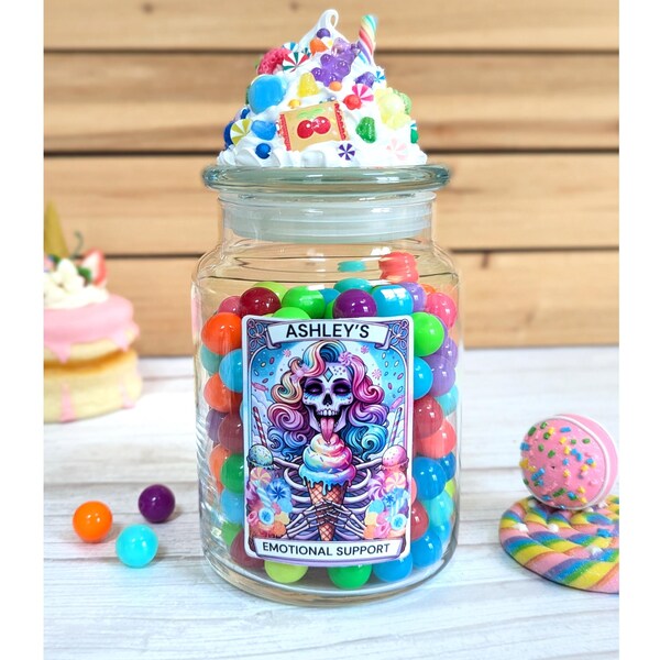 Custom Ceramic Candy Jar With Lid, Motivational Gift, Custom Candy Jar ...