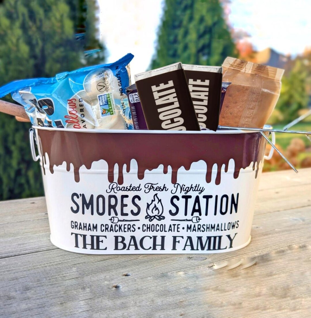 Personalized Smores Caddy for a Smore Station, White Metal Smore Caddy ...