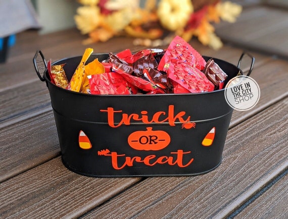 Halloween Candy Bowl Halloween Candy Bucket Trick or Treat - Etsy