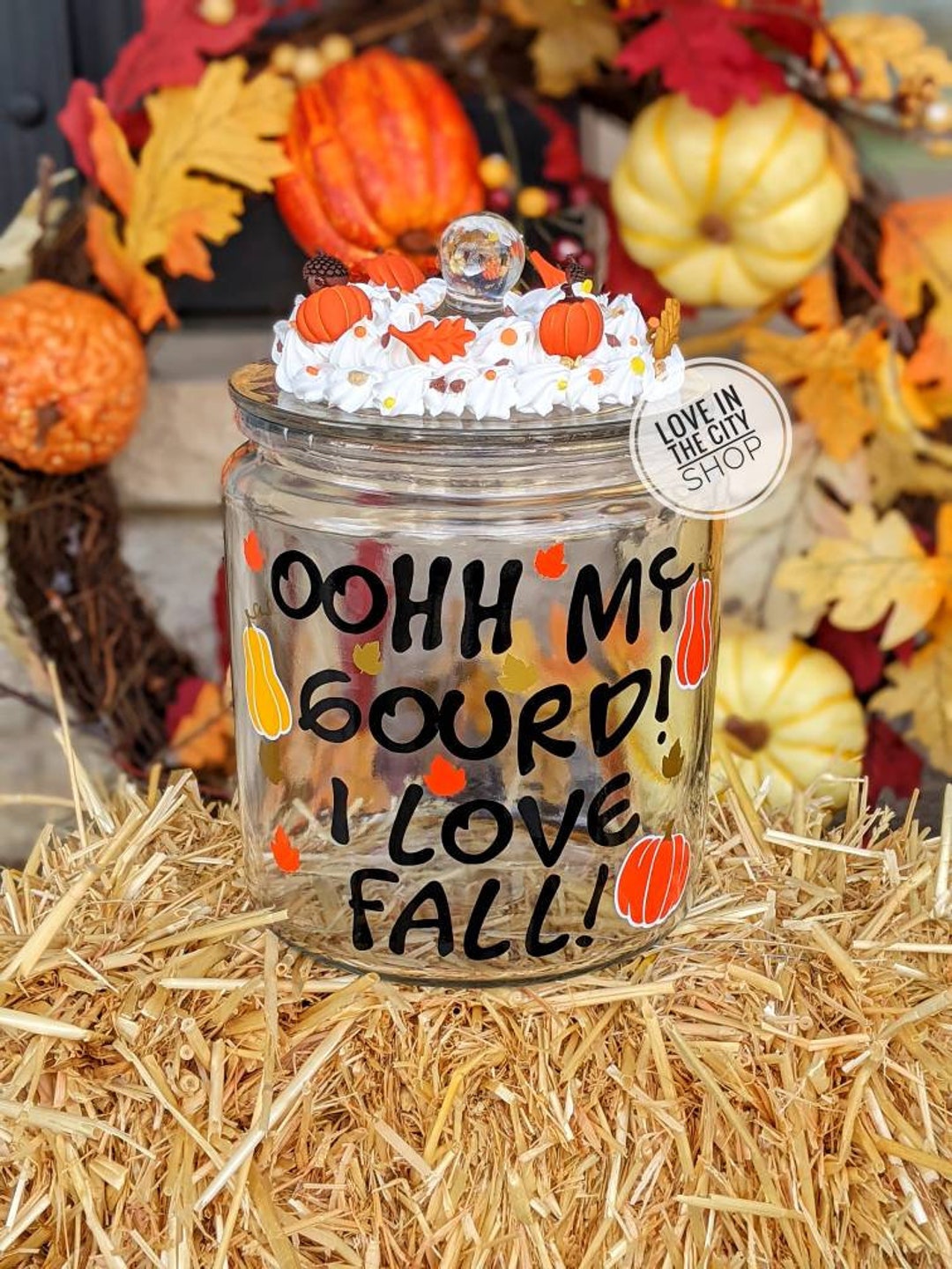 Fall Cookie Jar, Halloween Jar, Fall Candy Jar, Fall Gift, Fake ...