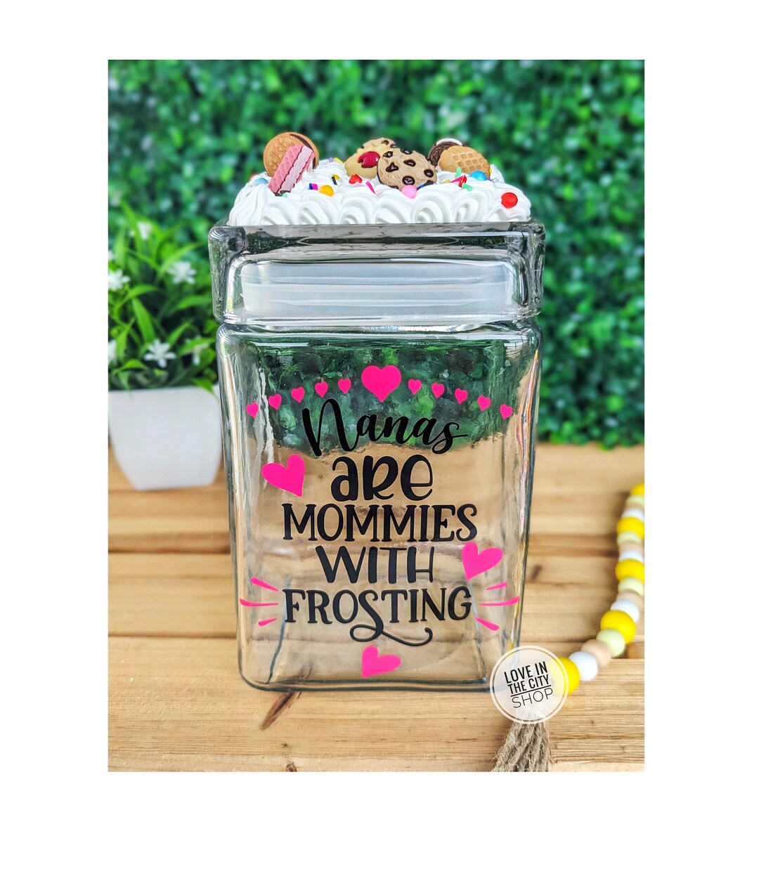 Personalized Nana Glass Cookie Jar With Lid, Custom Cookie Jar From ...