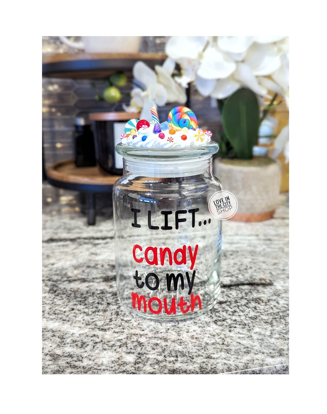 Funny Exercise Candy Jar With Whipped Cream Lid, Gift for Fitness ...