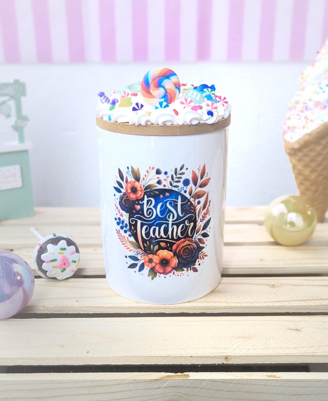Ceramic Teacher Candy Jar, Motivational Gift for Retirement Gift, Jar ...