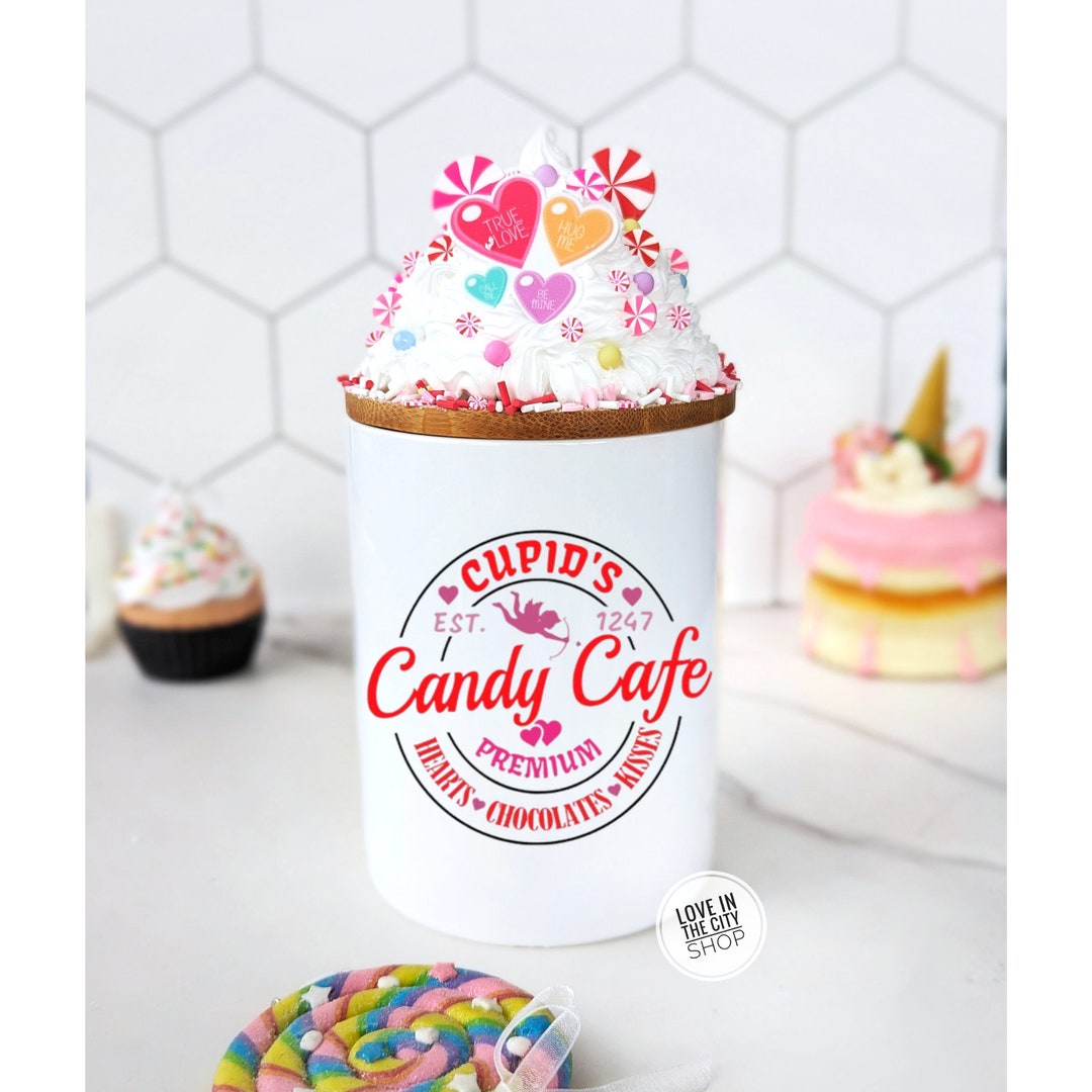 Ceramic Valentine Cupid Candy Jar With Fake Frosting, Valentine's Day ...