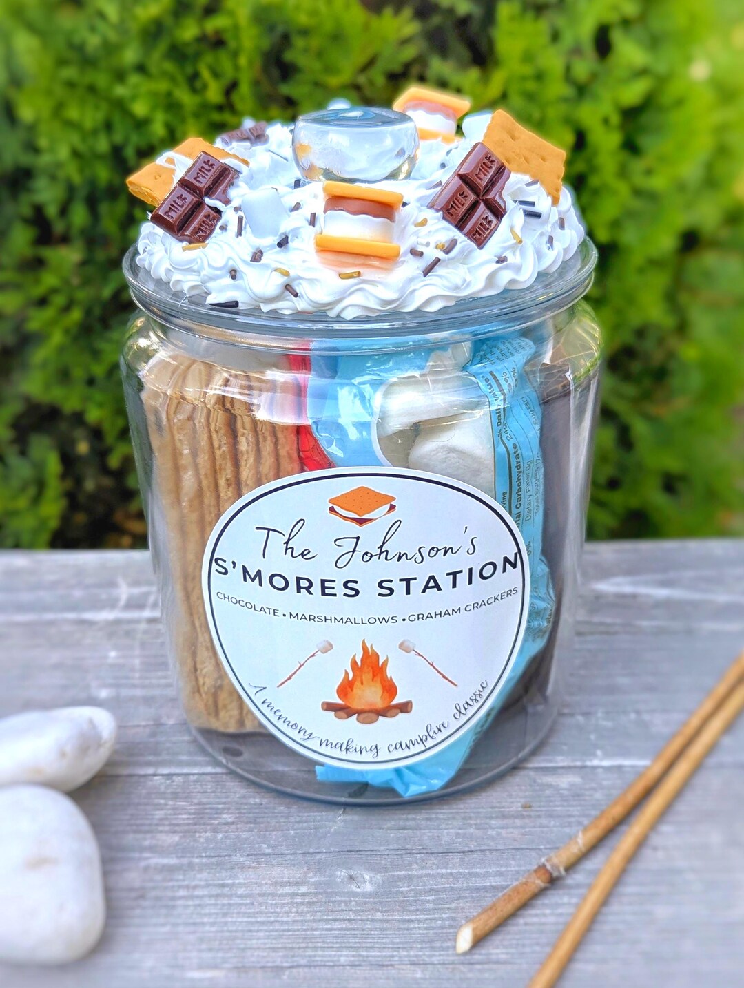 Personalized Glass S'mores Jar for Smores Bar, Smores Station Gift Jar ...