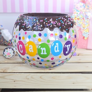 Glass Chocolate Candy Bowl, Motivational Emotional Support Candy Office ...